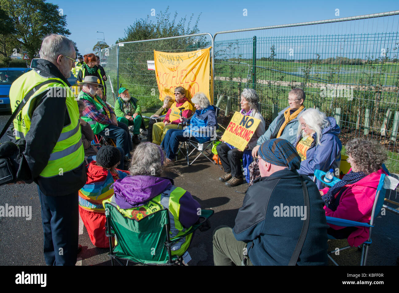 Anti-Fracking Protest, Little Plumpton, Nr Blackpool, Lancashire, UK ...