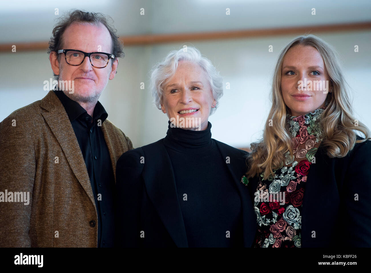 San Sebastian, Spain. 30th Sep, 2017. Bjorn Runge, Glenn Close and ...