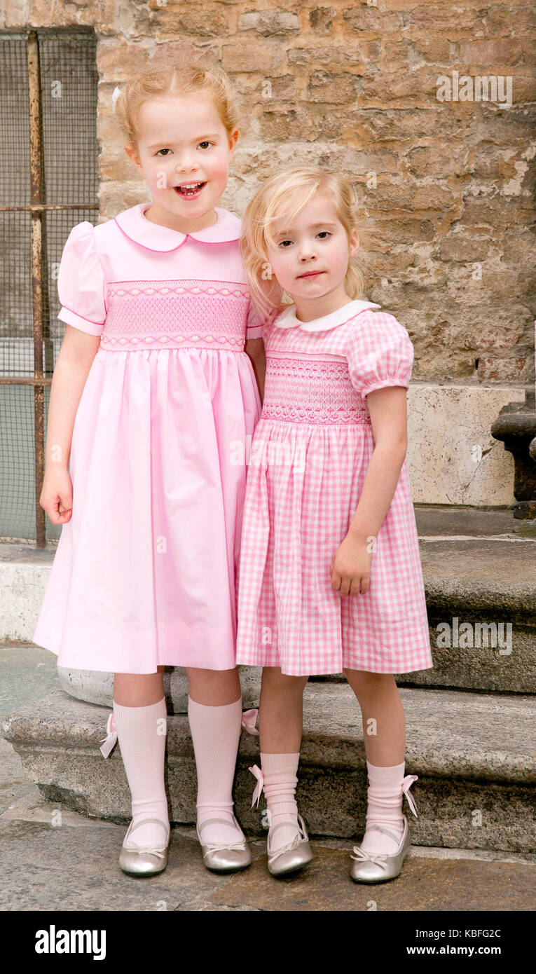 Princess Luisa (L) and Princess Cecilia attending the holy mass for the ...