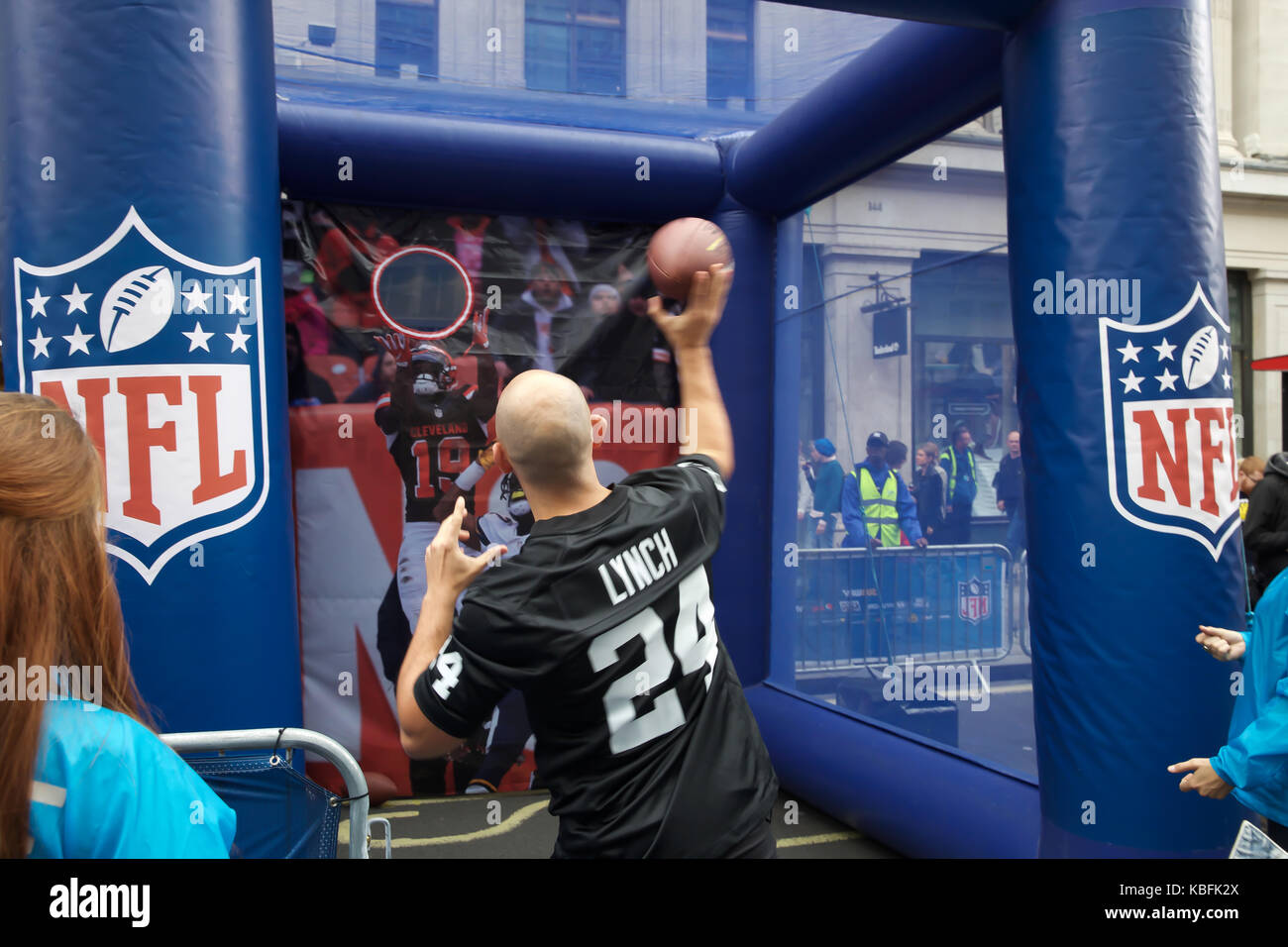 London, UK. 30th Sep, 2017. NFL on Regent Street in London. On the eve ...