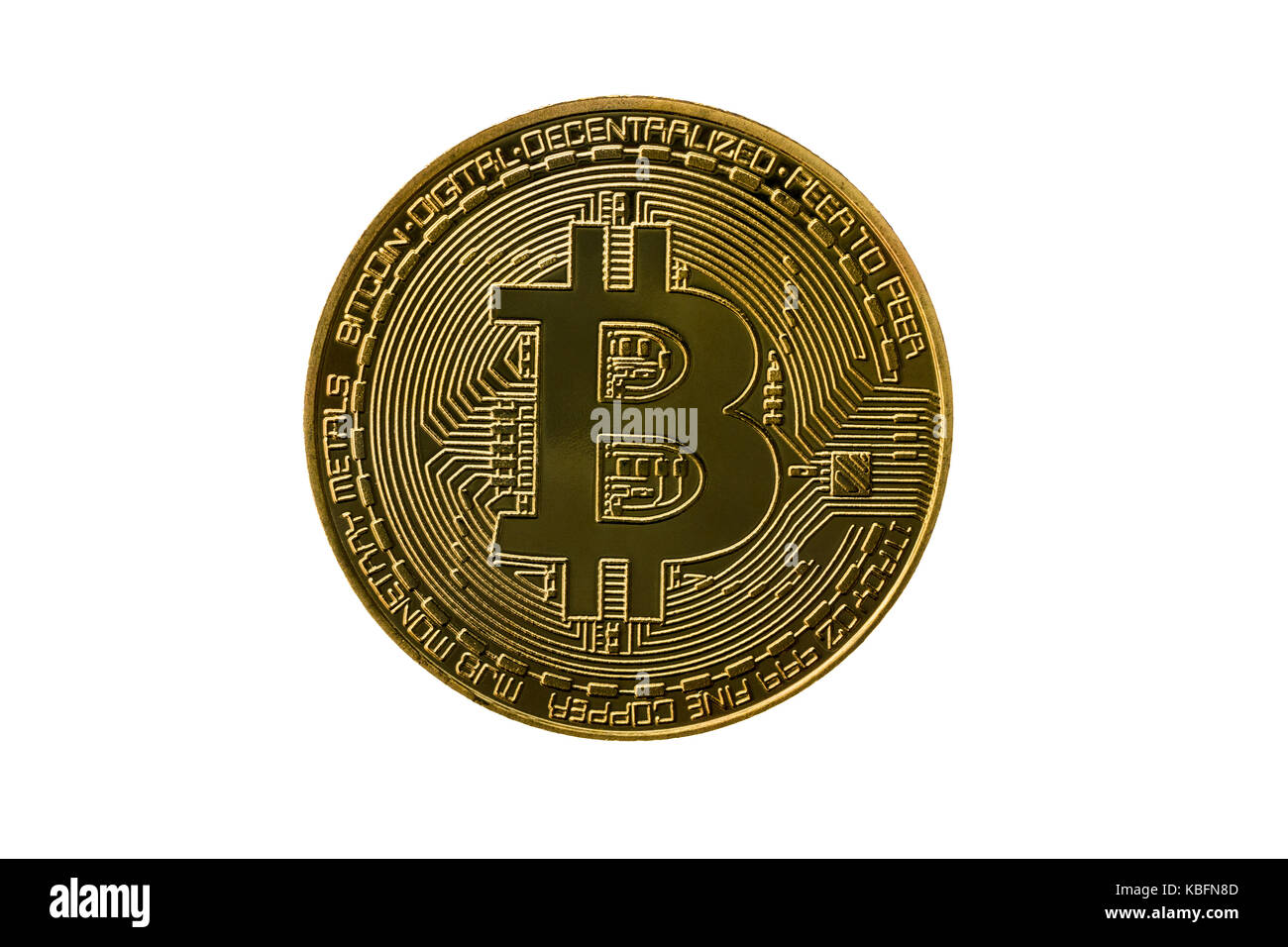 Isolated physical coin of cryptocurrency bitcoin Stock Photo - Alamy