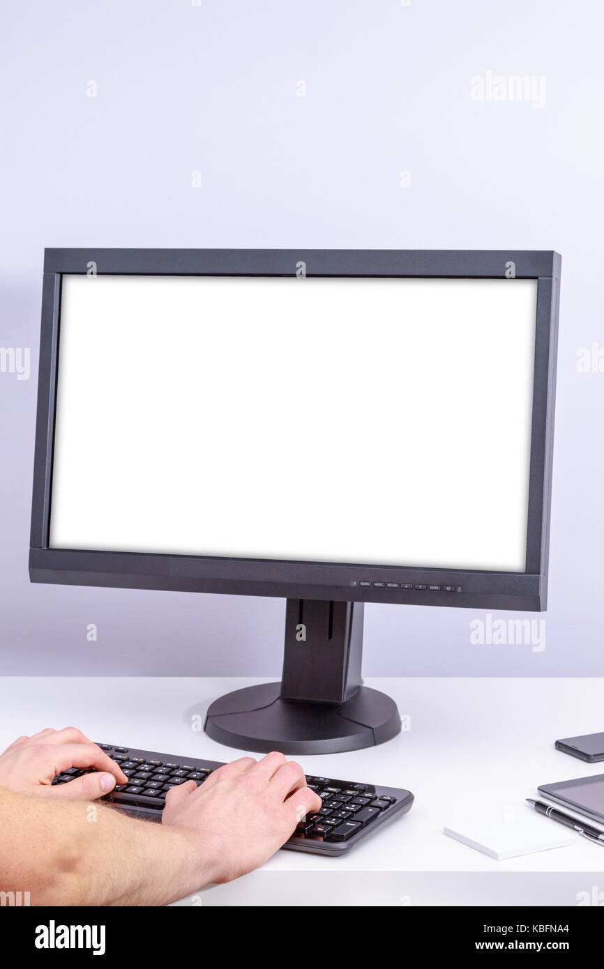Hands phone pc keyboard hi-res stock photography and images - Alamy