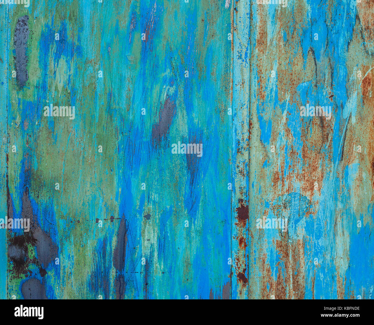 Old blue painted wall with rust texture. Grunge rusted metal background ...