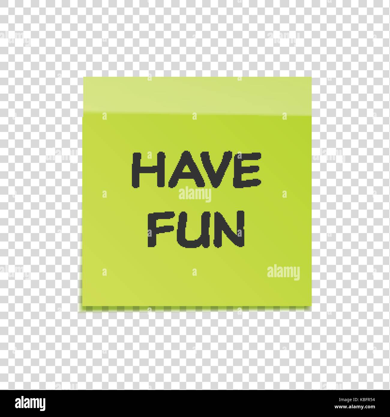 Sticky note with text and shadow isolated on transparent background set ...