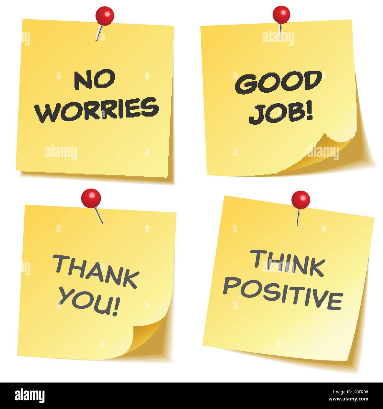 Sticky note with text and shadow isolated on transparent background set ...