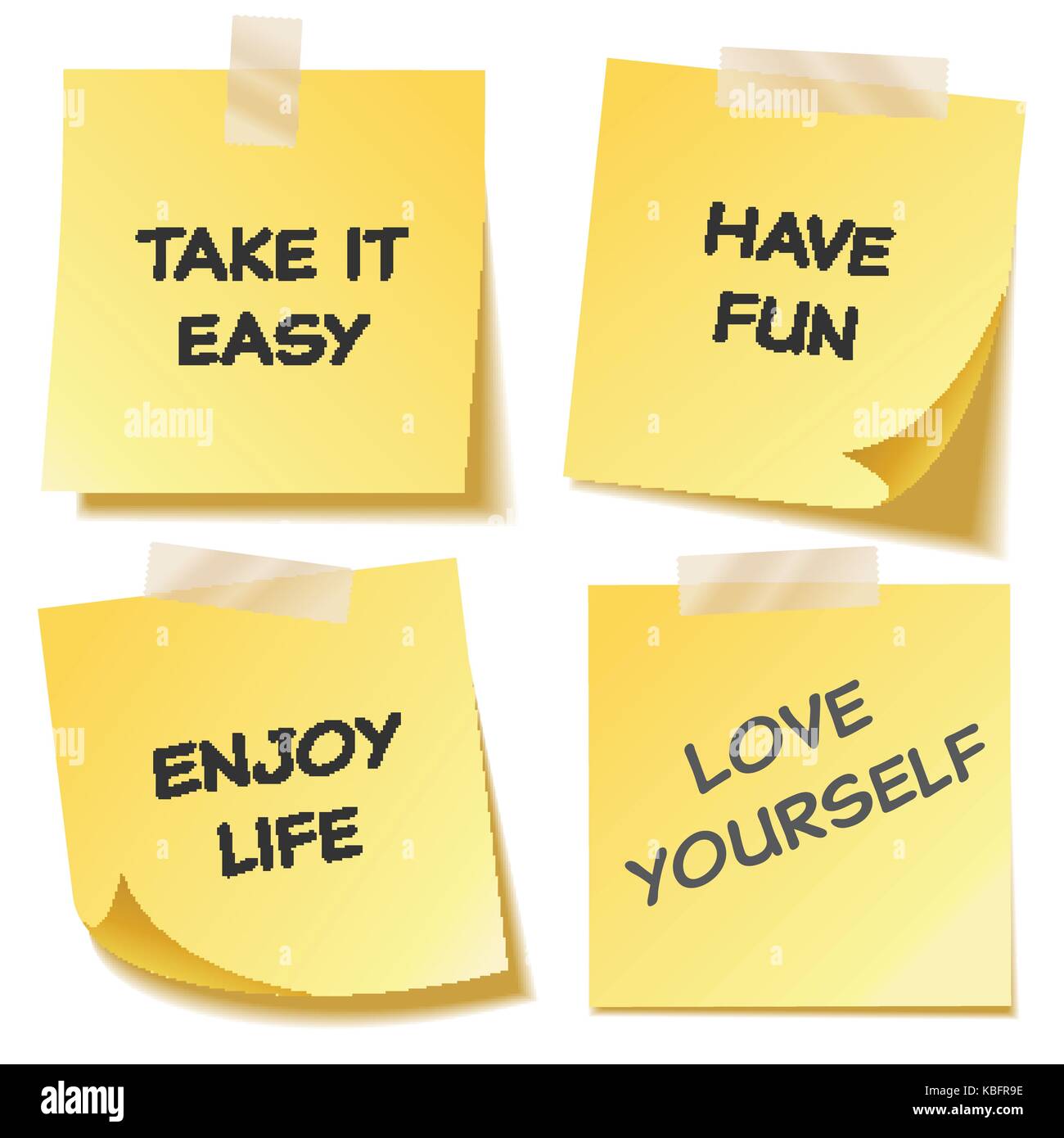 Sticky note with text and shadow isolated on transparent background set ...