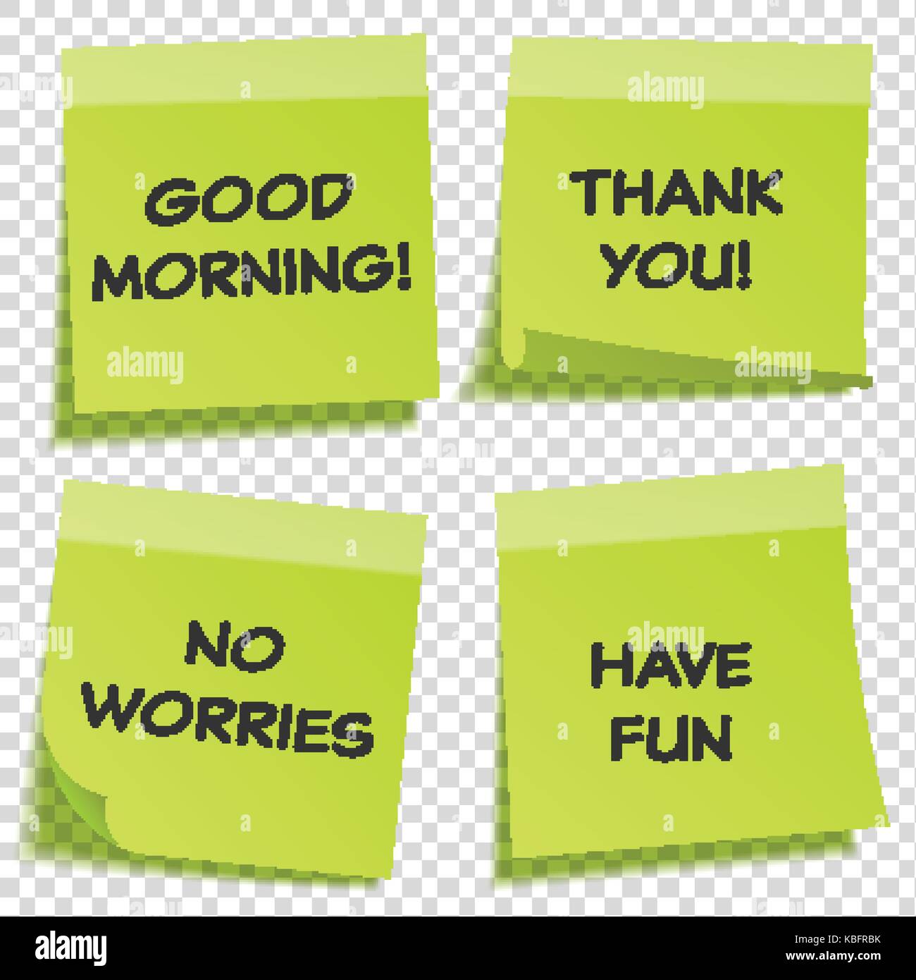 Sticky note with text and shadow isolated on transparent background set ...