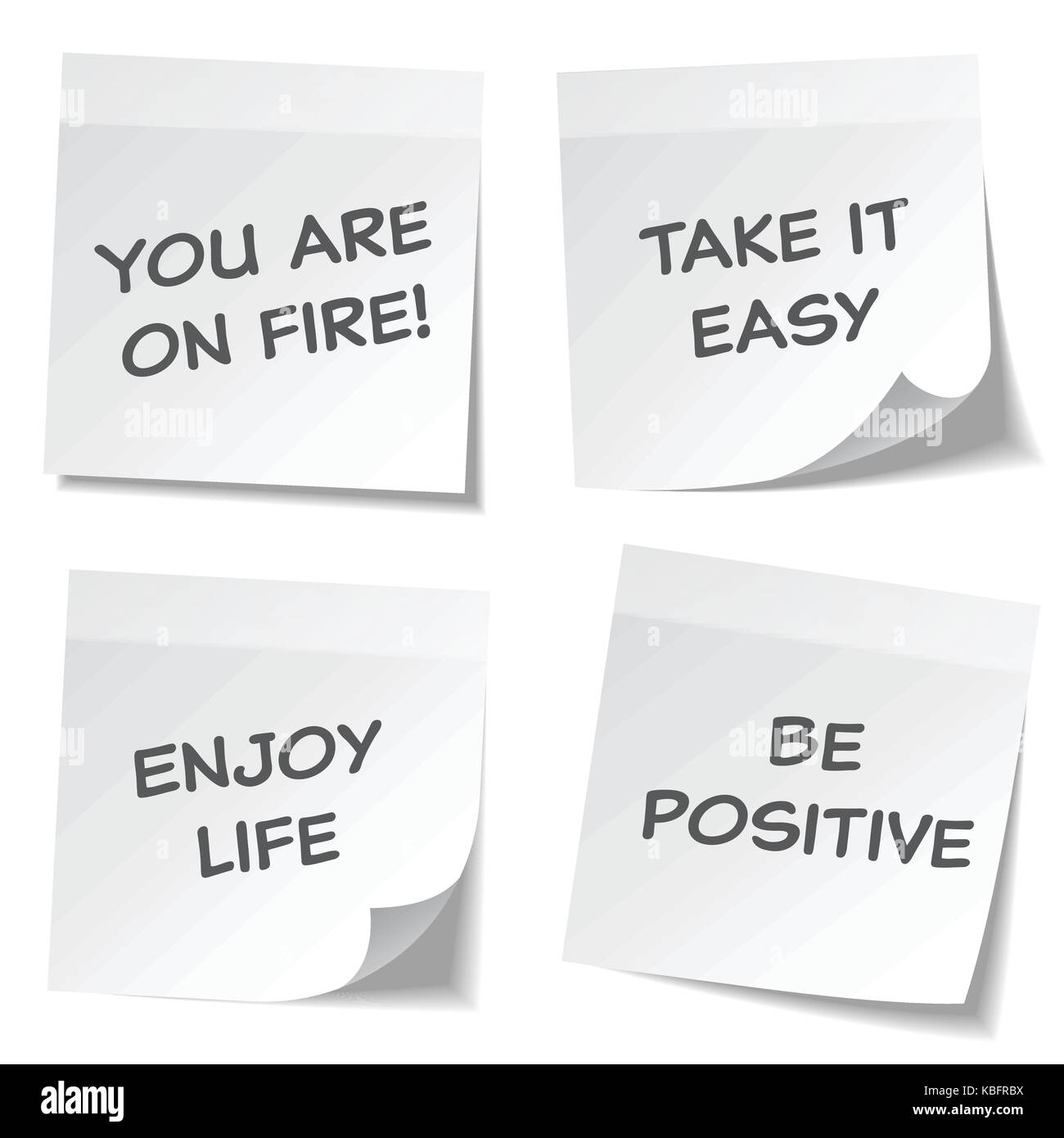 Sticky note with text and shadow isolated on transparent background set ...