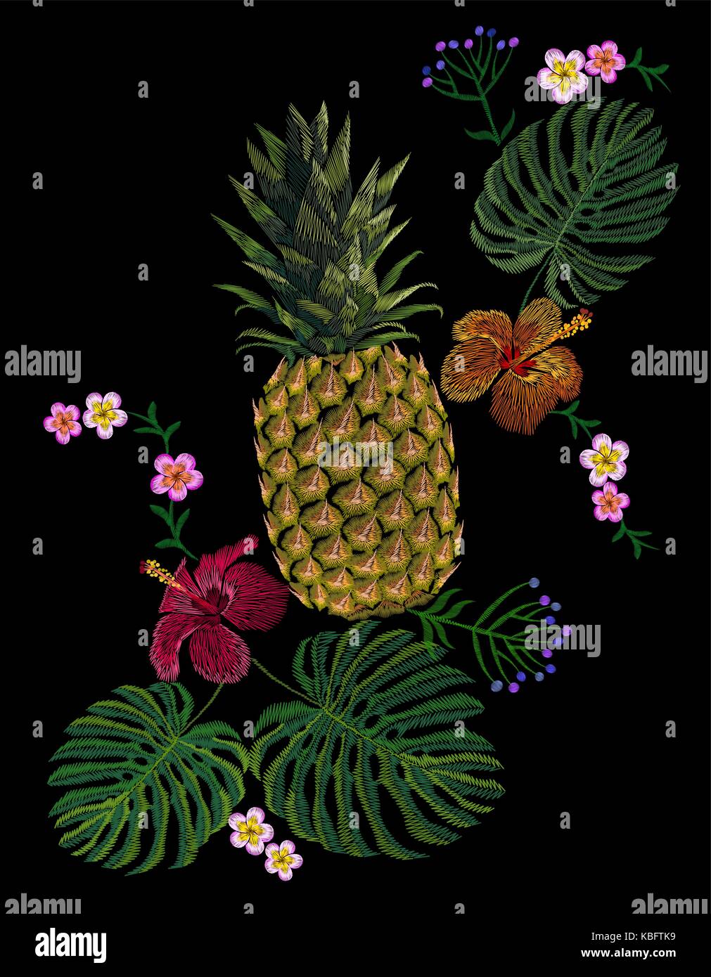 Pineapple leaves Stock Vector Images - Alamy