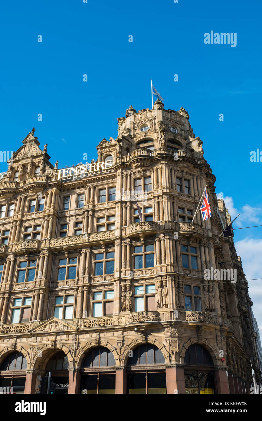 View of famous Jenners Department store on Princes Street in Edinburgh ...