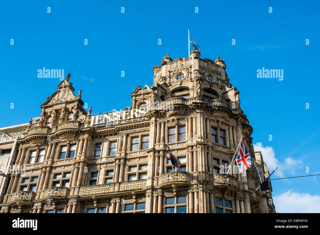 View of famous Jenners Department store on Princes Street in Edinburgh ...