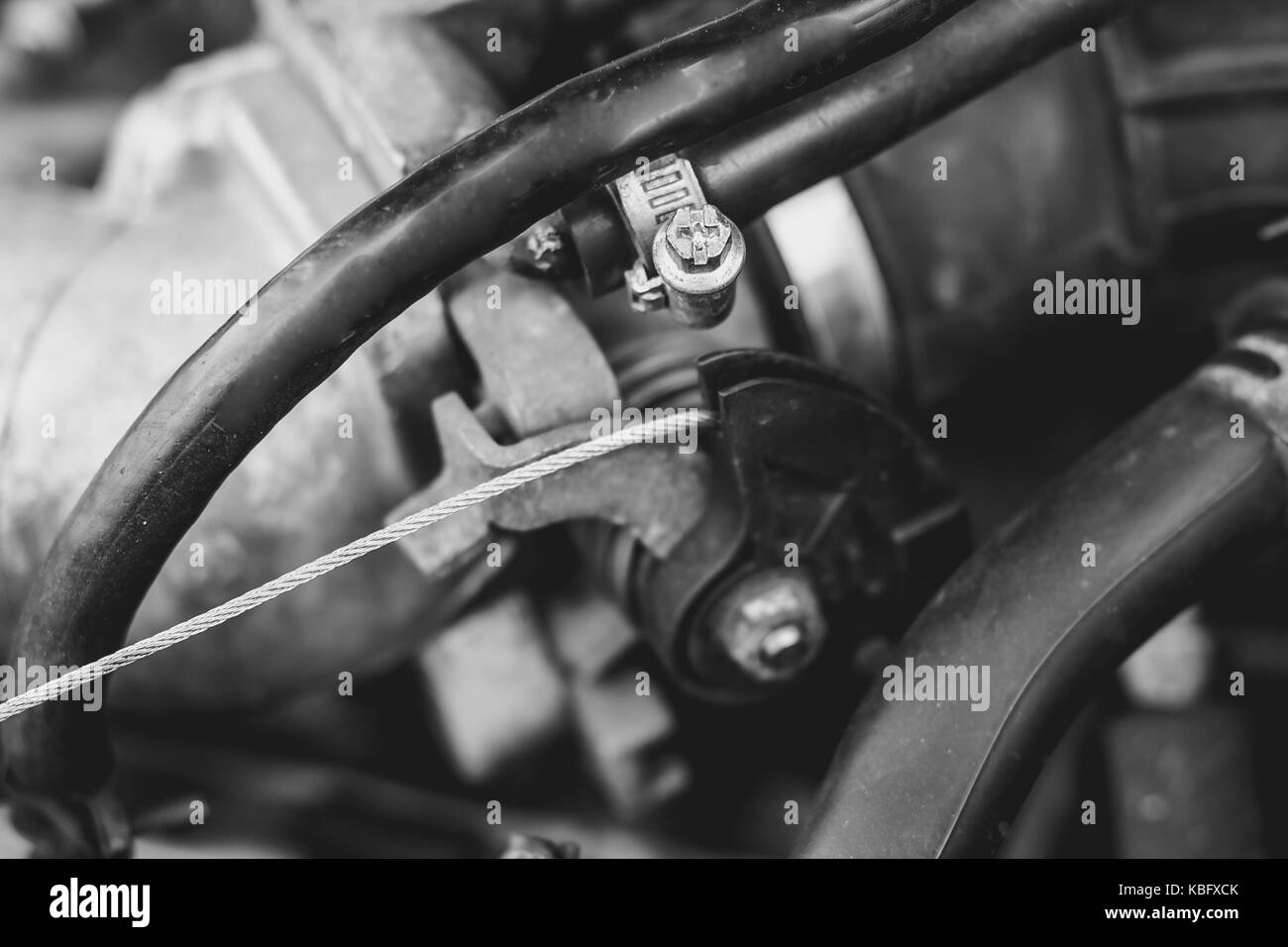 the car's engine closeup of hoses and tubes Stock Photo - Alamy