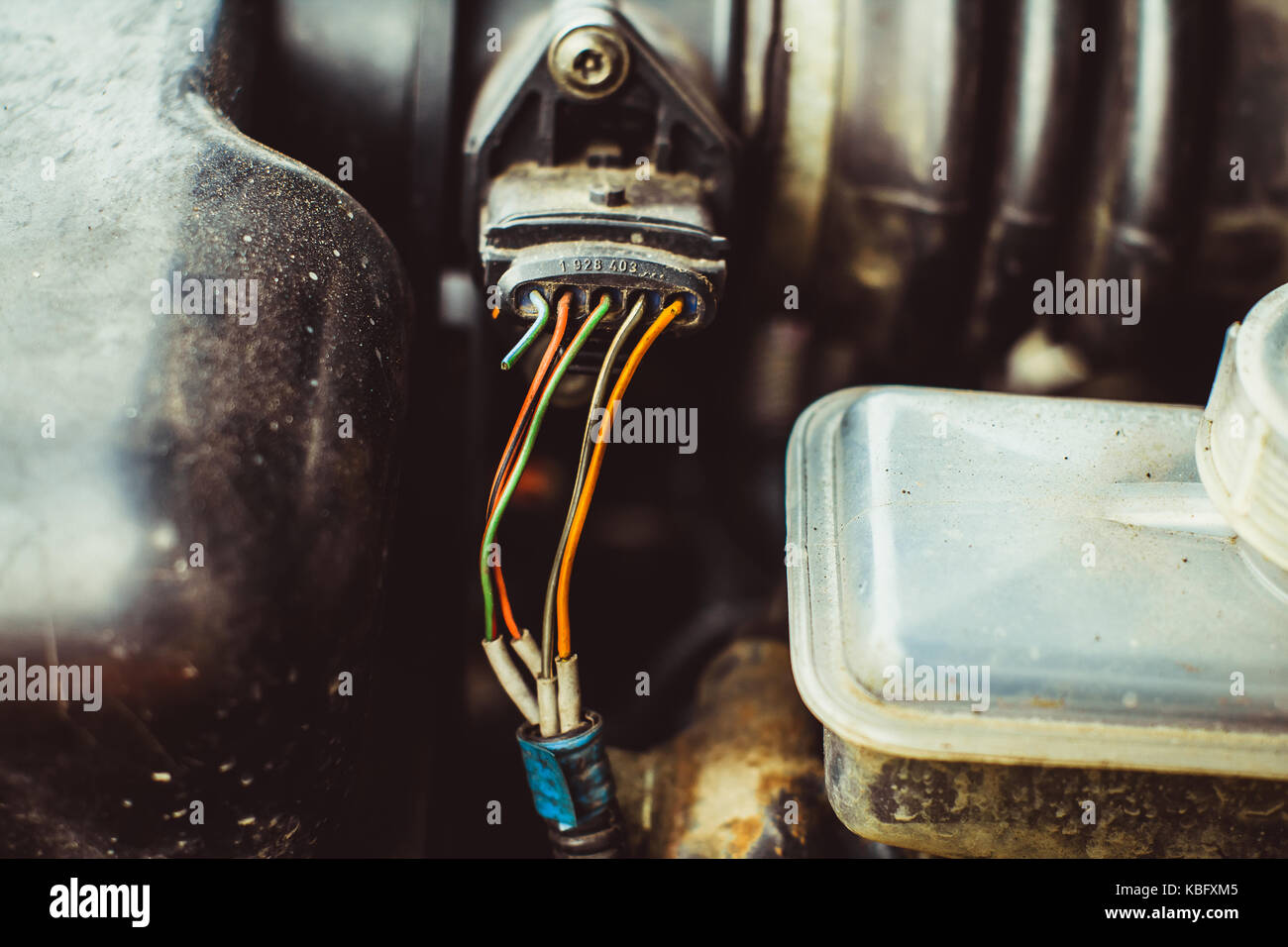the car's engine closeup of hoses and tubes Stock Photo - Alamy