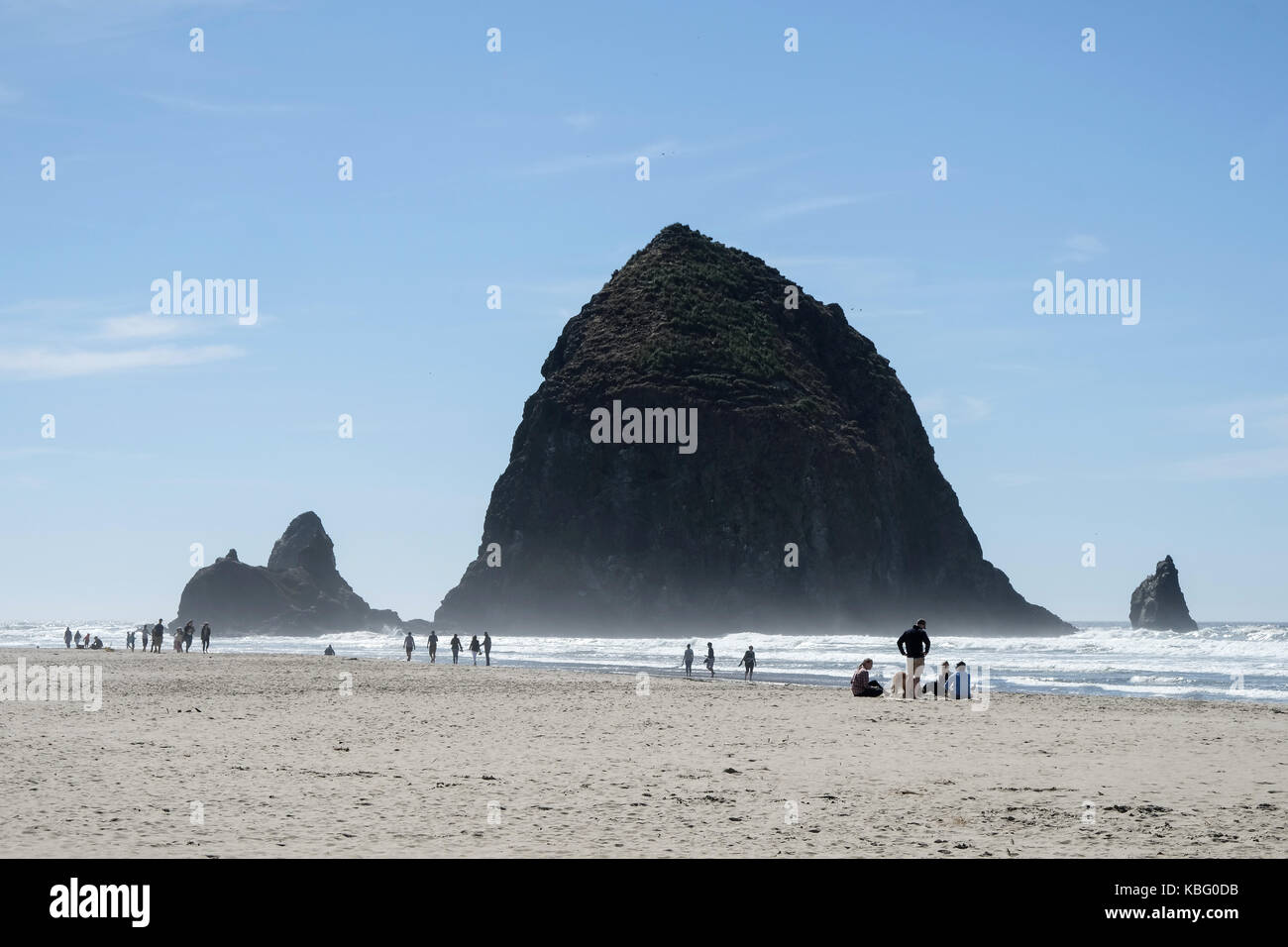 Cannon Beach in northwest Oregon. The beach is known for its long ...