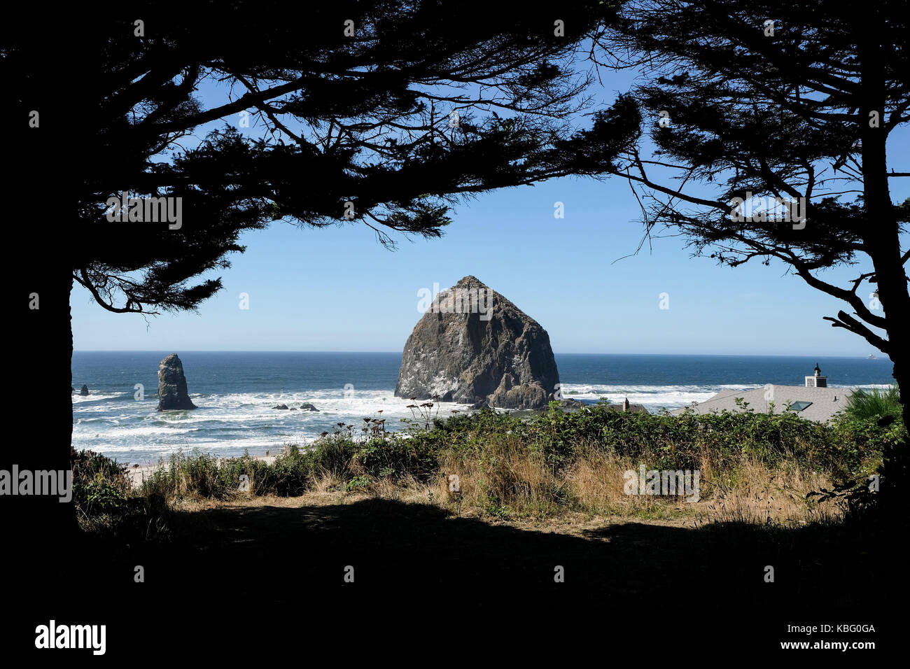 Cannon Beach in northwest Oregon. The beach is known for its long ...