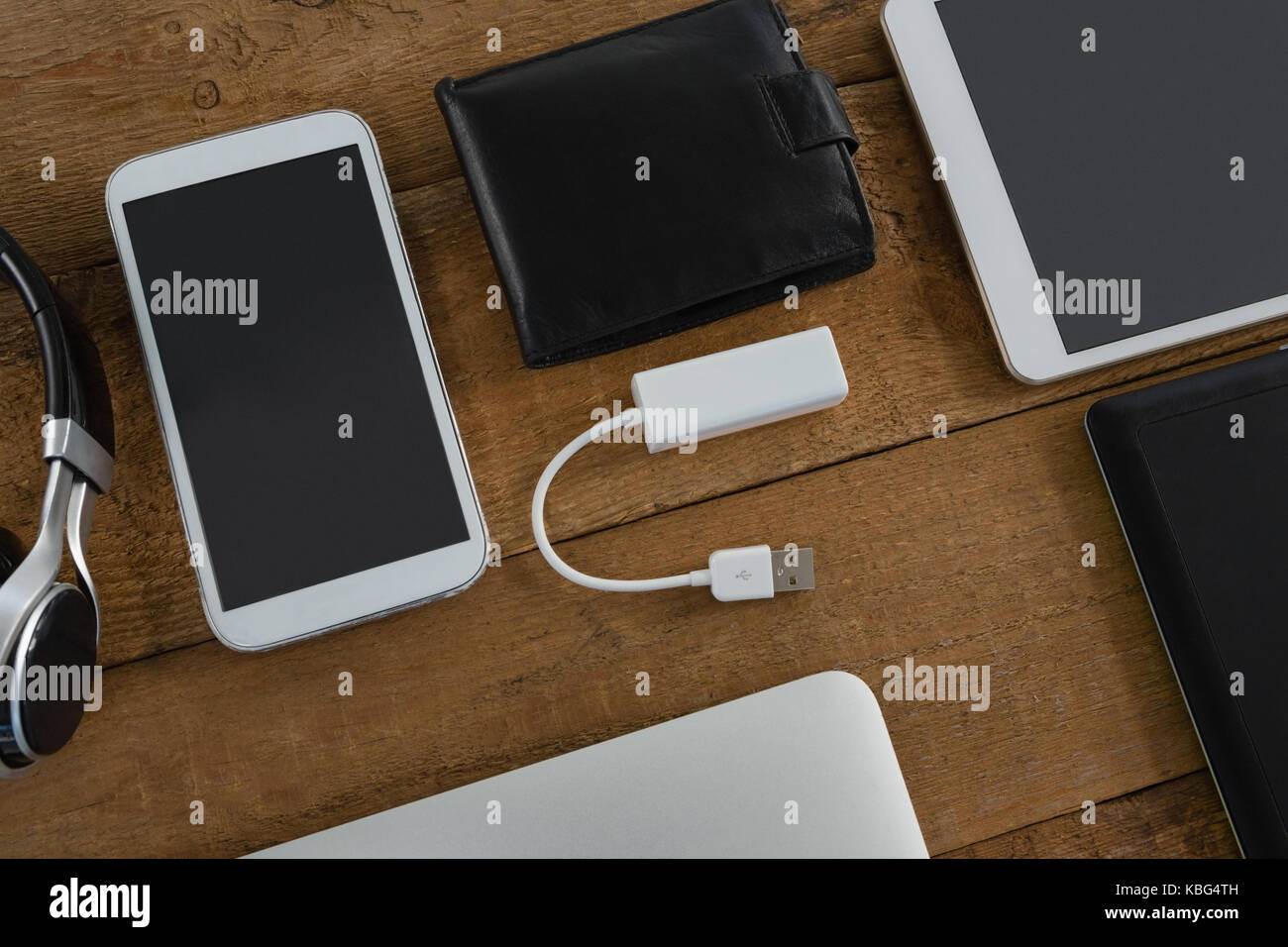 Overhead various gadgets hi-res stock photography and images - Alamy