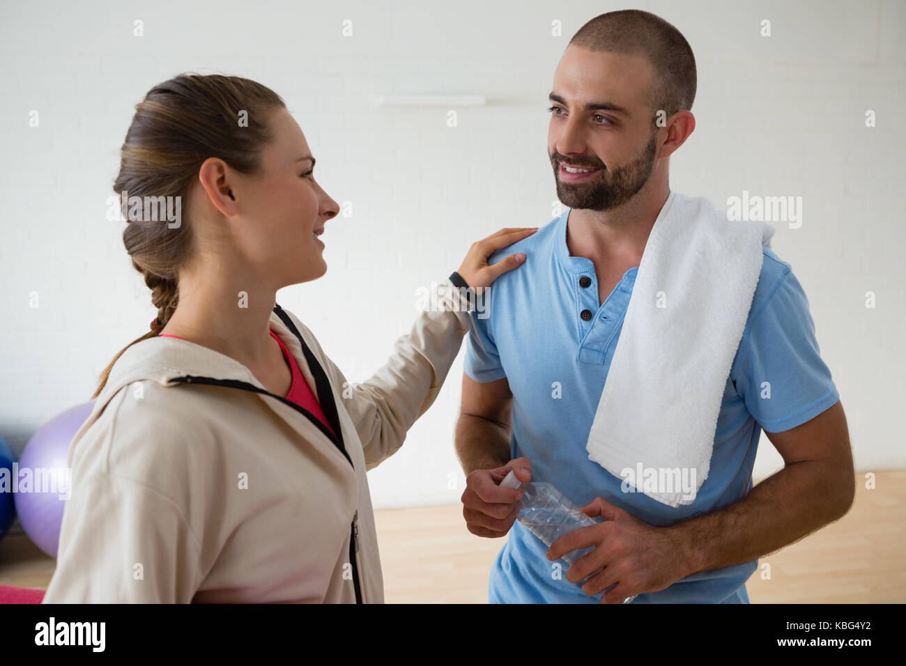 Fitness instructor talking to student hi-res stock photography and ...