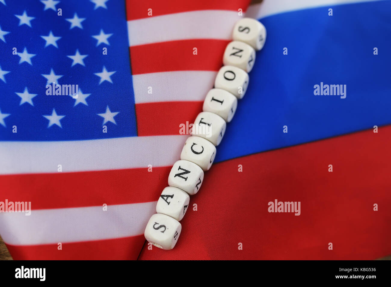 russian and usa flag sanctions Stock Photo - Alamy