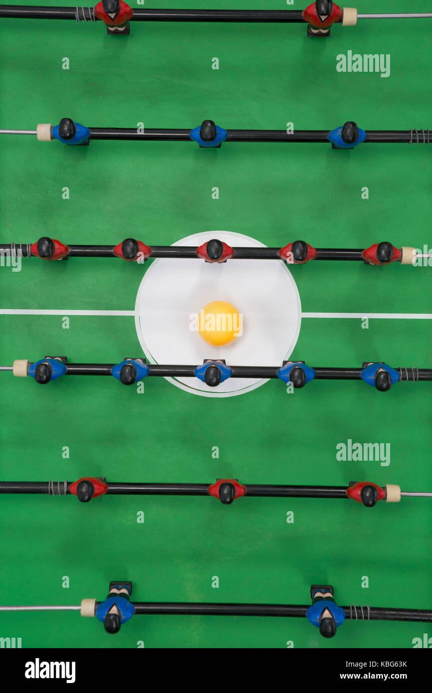 Overhead view of table soccer game Stock Photo - Alamy