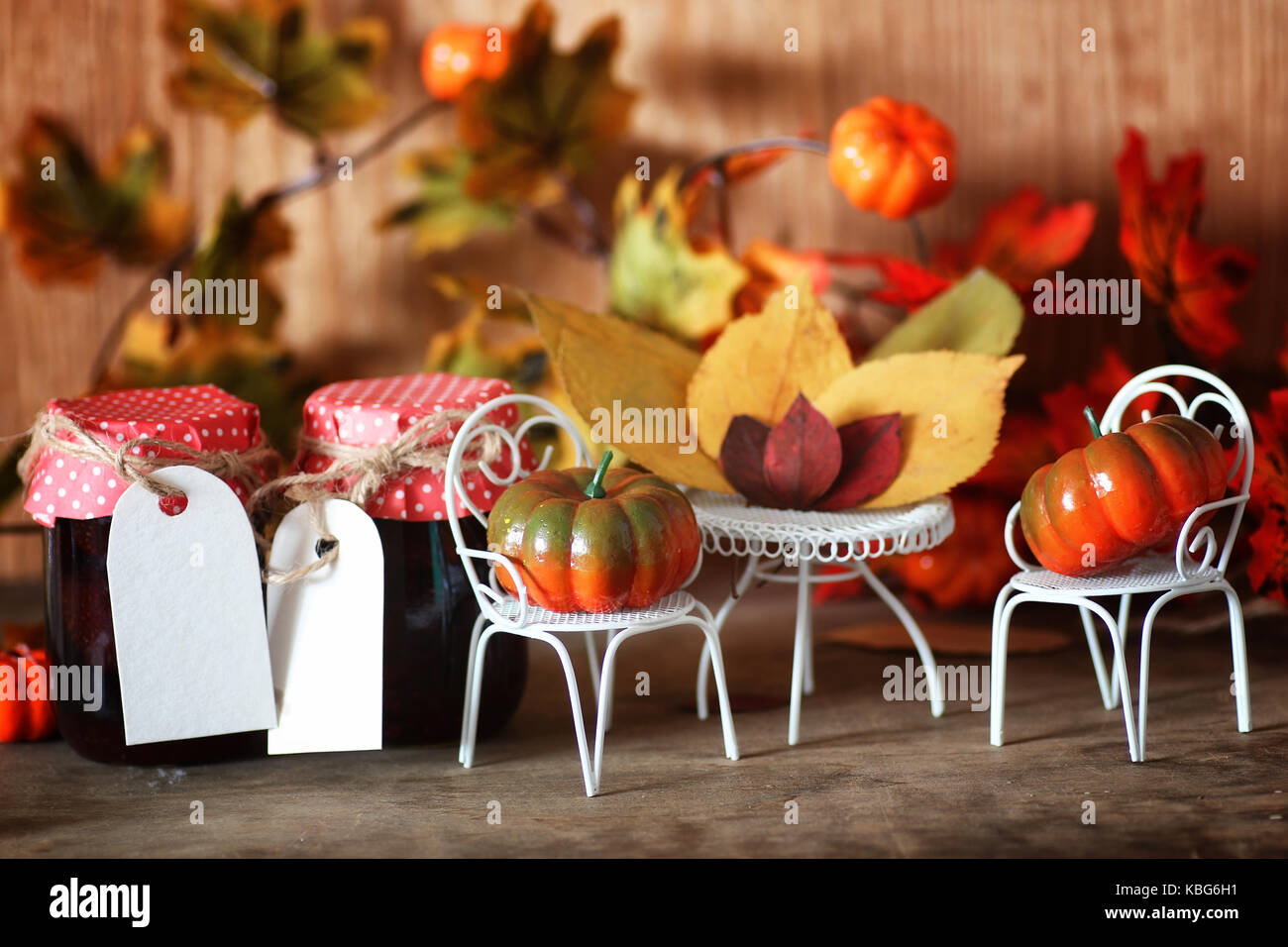 fresh pumpkin in interior wooden room on chair Stock Photo - Alamy