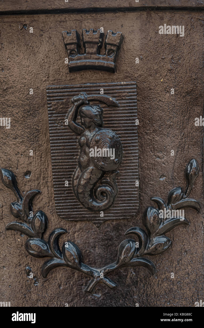 The Mermaid of Warsaw, Polish Syrenka Warzawska, a symbol of Warsaw ...