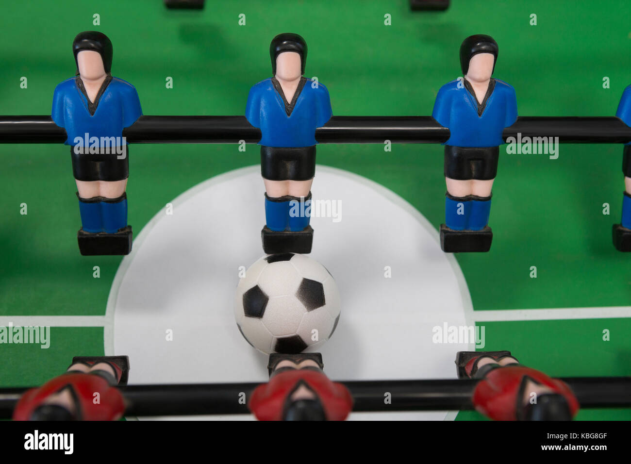Overhead of table soccer game Stock Photo - Alamy
