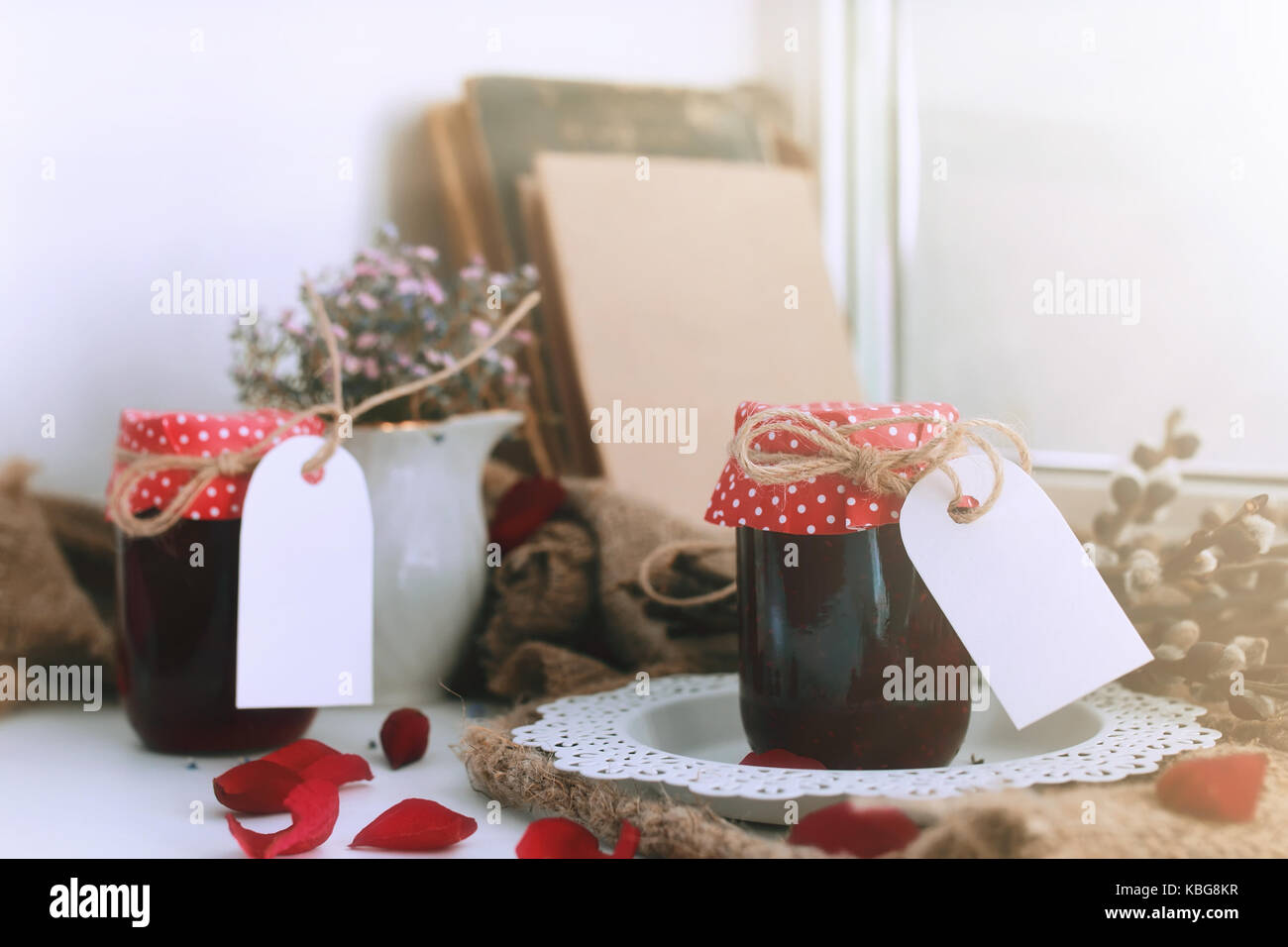 harvest rustic homemade jam Stock Photo - Alamy