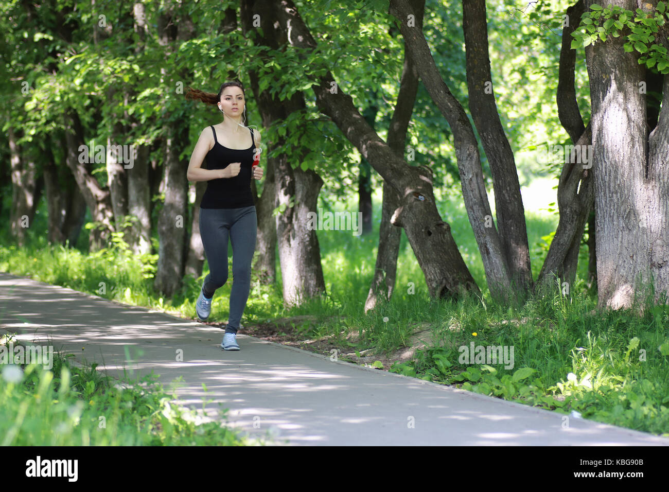 woman sport run in park outdoor Stock Photo - Alamy