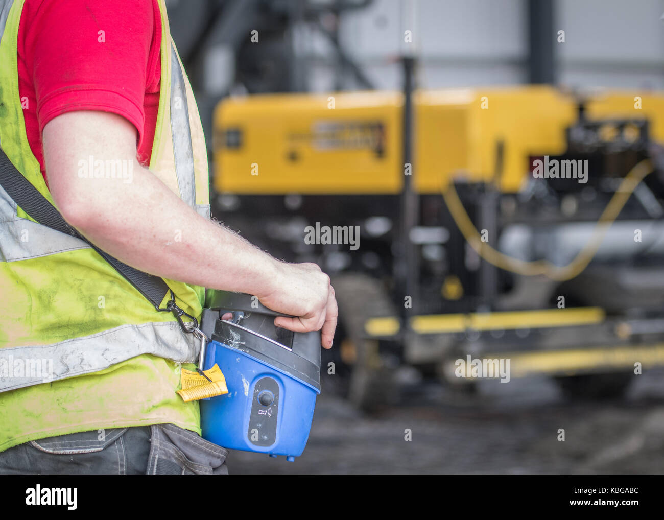 Screed machine used to lay laser level smooth concrete floor Stock ...