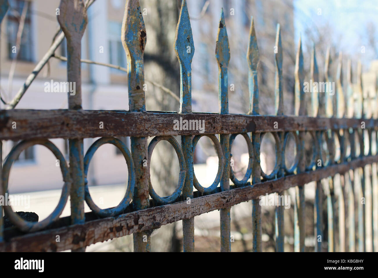 fence street iron forged Stock Photo - Alamy