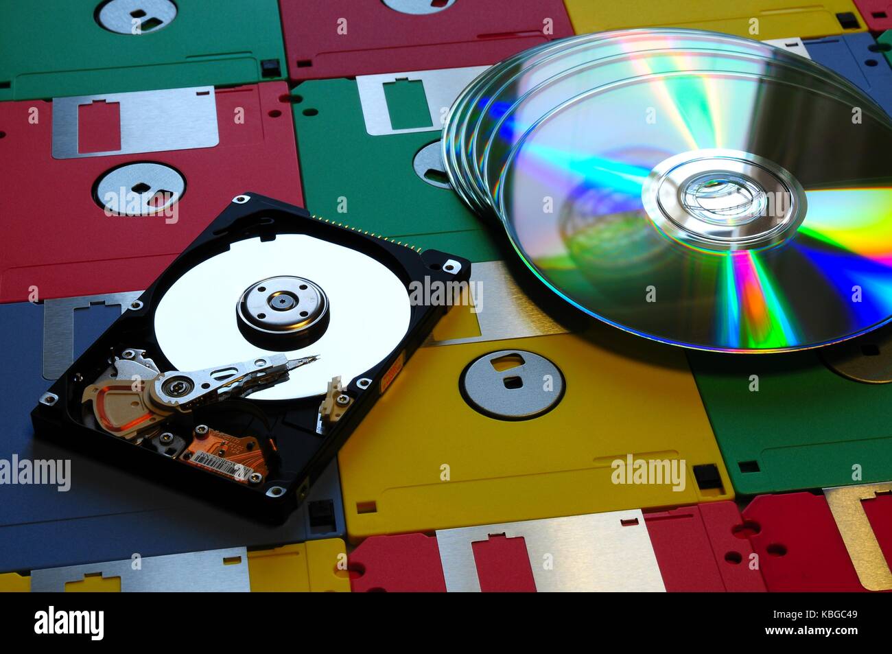 Computer memory evolution floppy disk High Resolution Stock Photography ...