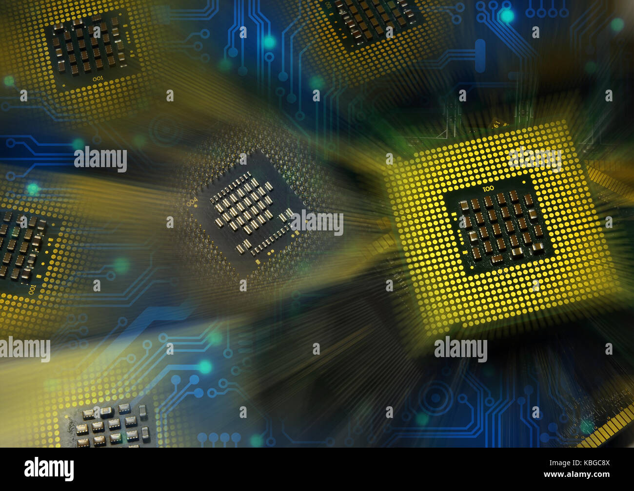 computer processors and electronic circuit with lighting effects ...