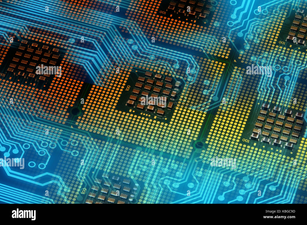 computer processors and electronic circuit with lighting effects ...