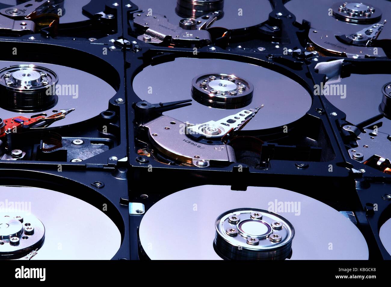 Aligned Open Hard Disk Computer Drives Stock Photo - Alamy