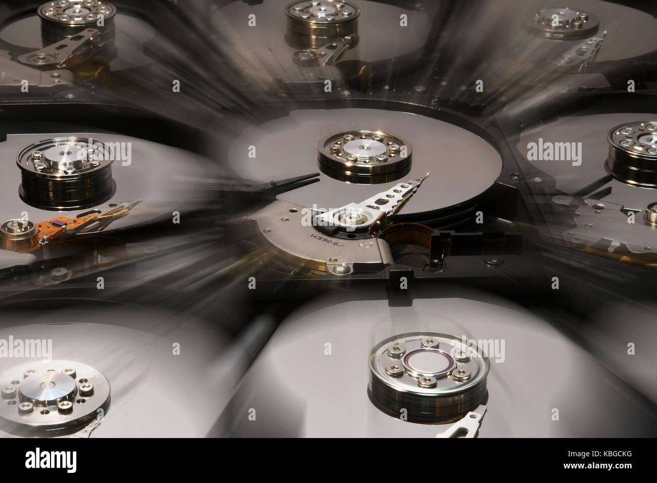 Aligned Open Hard Disk Computer Drives Stock Photo - Alamy