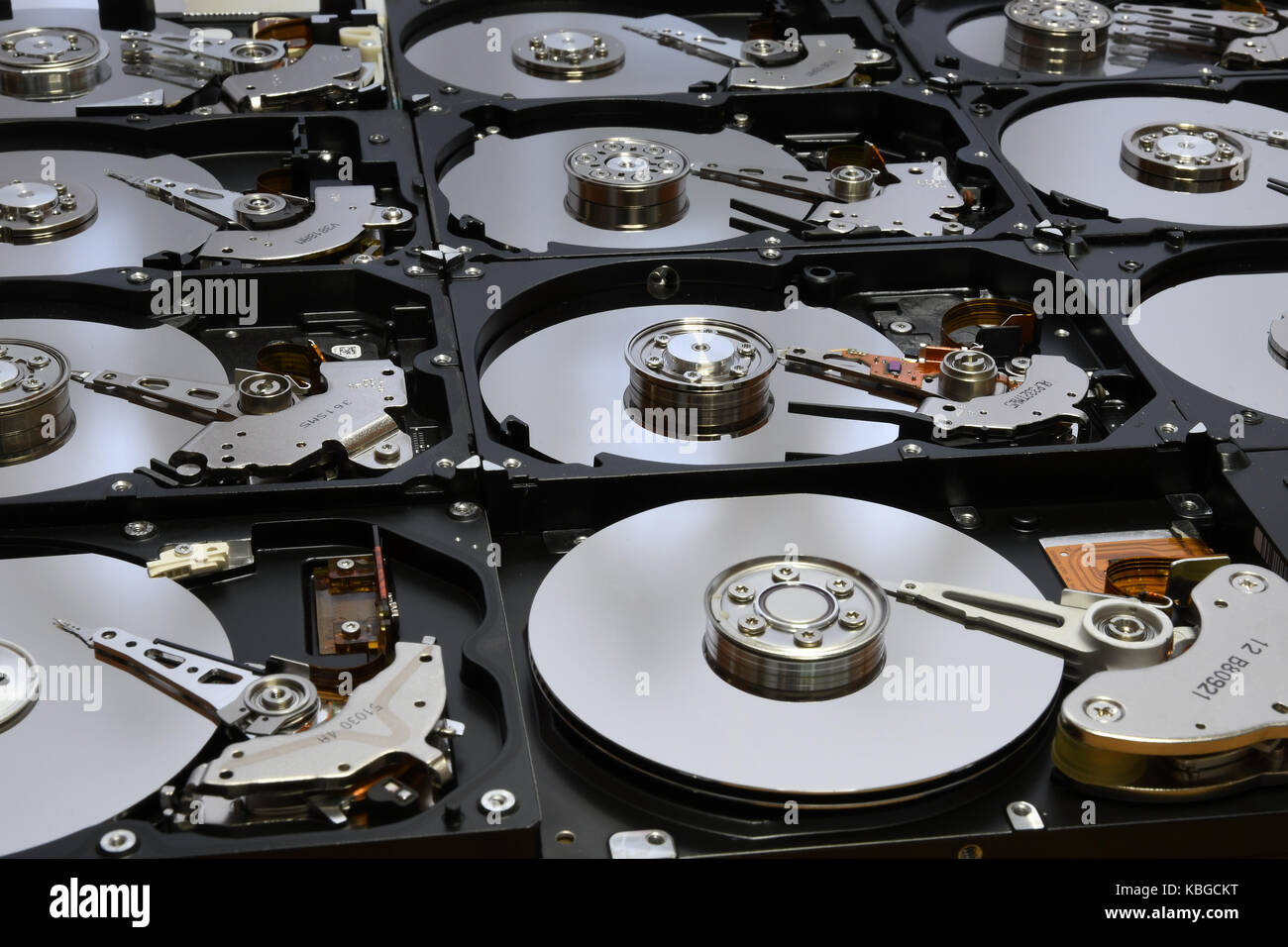 Aligned Open Hard Disk Computer Drives Stock Photo - Alamy
