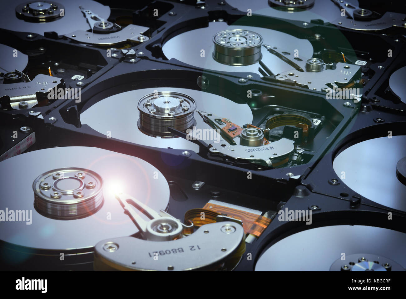 Aligned Open Hard Disk Computer Drives Stock Photo - Alamy