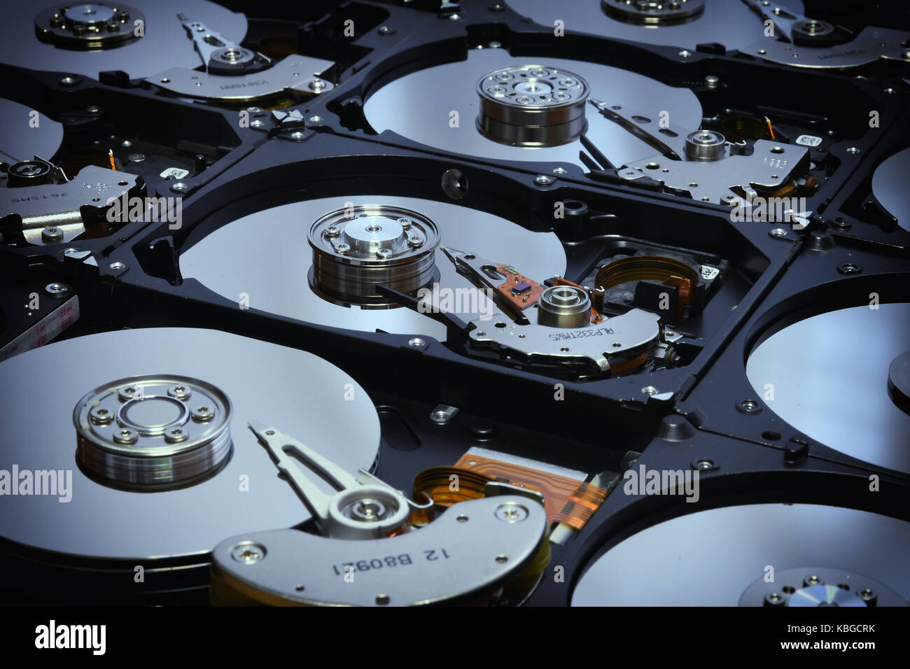 Aligned Open Hard Disk Computer Drives Stock Photo - Alamy