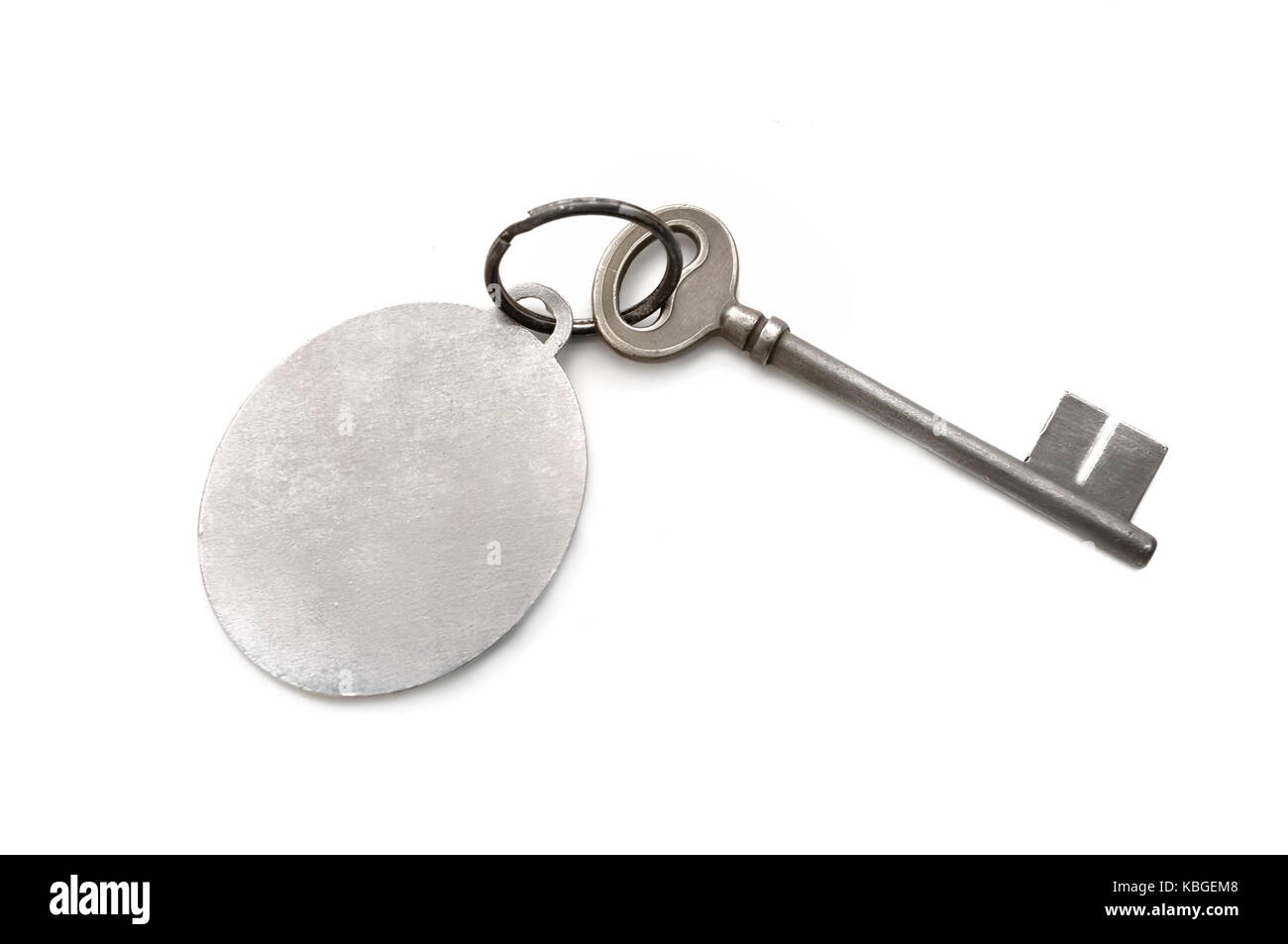 old key in a ring on white background Stock Photo - Alamy