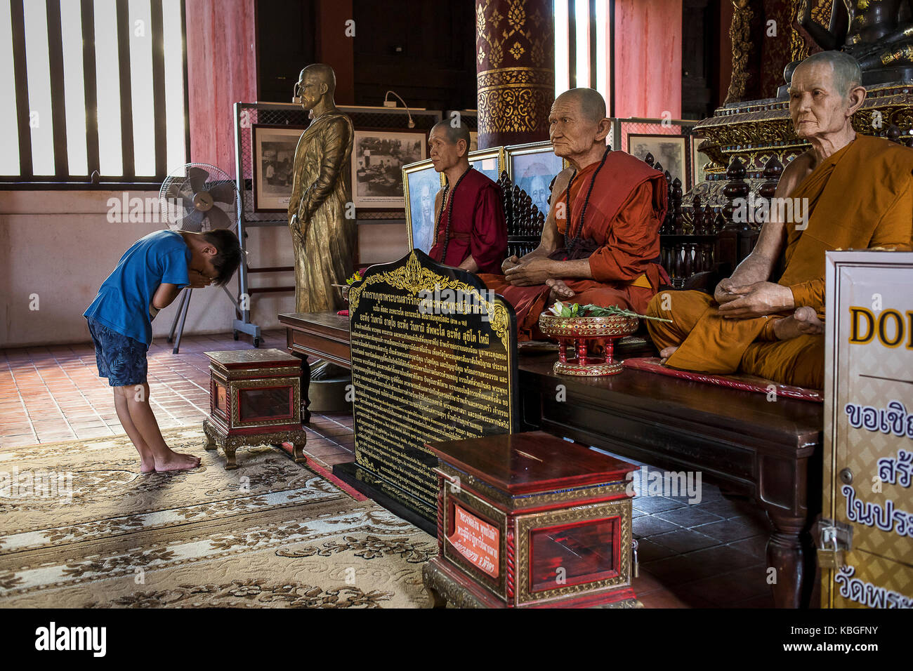 Childhood religion monk praying traditional culture hi-res stock ...