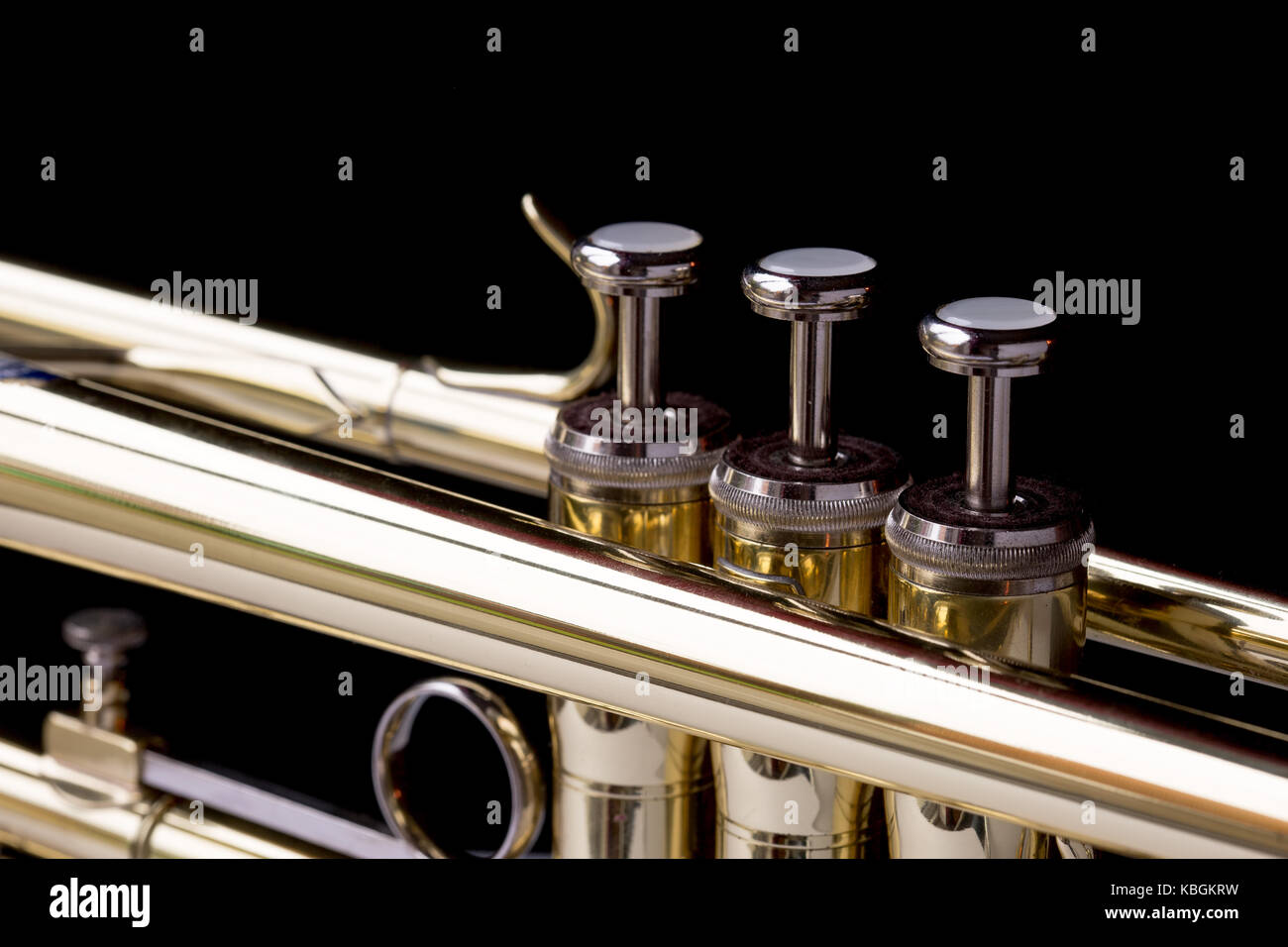 Close up image of brass trumpet Stock Photo - Alamy
