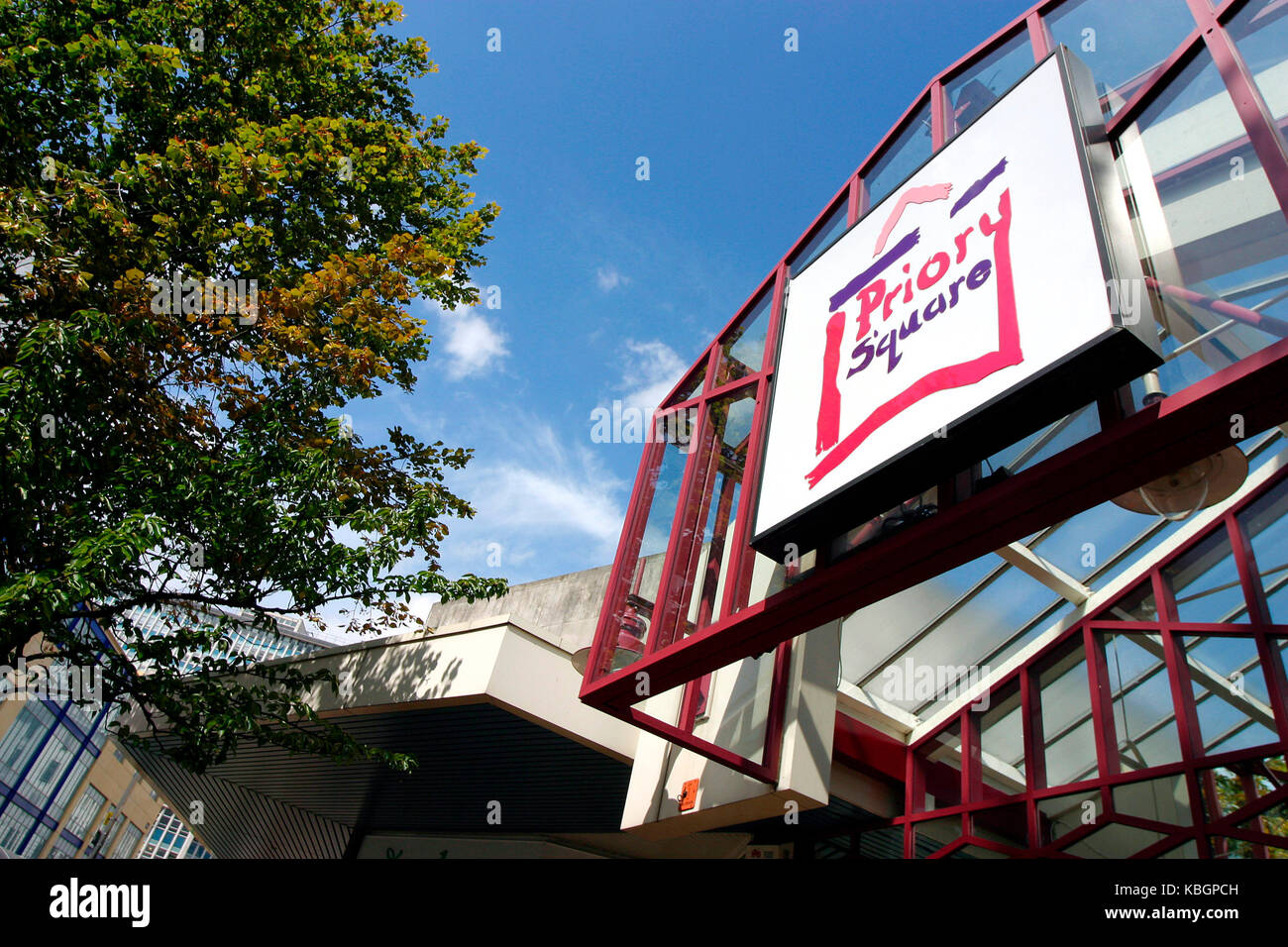 Exterior and sign of Priory Square, Birmingham, UK Stock Photo - Alamy