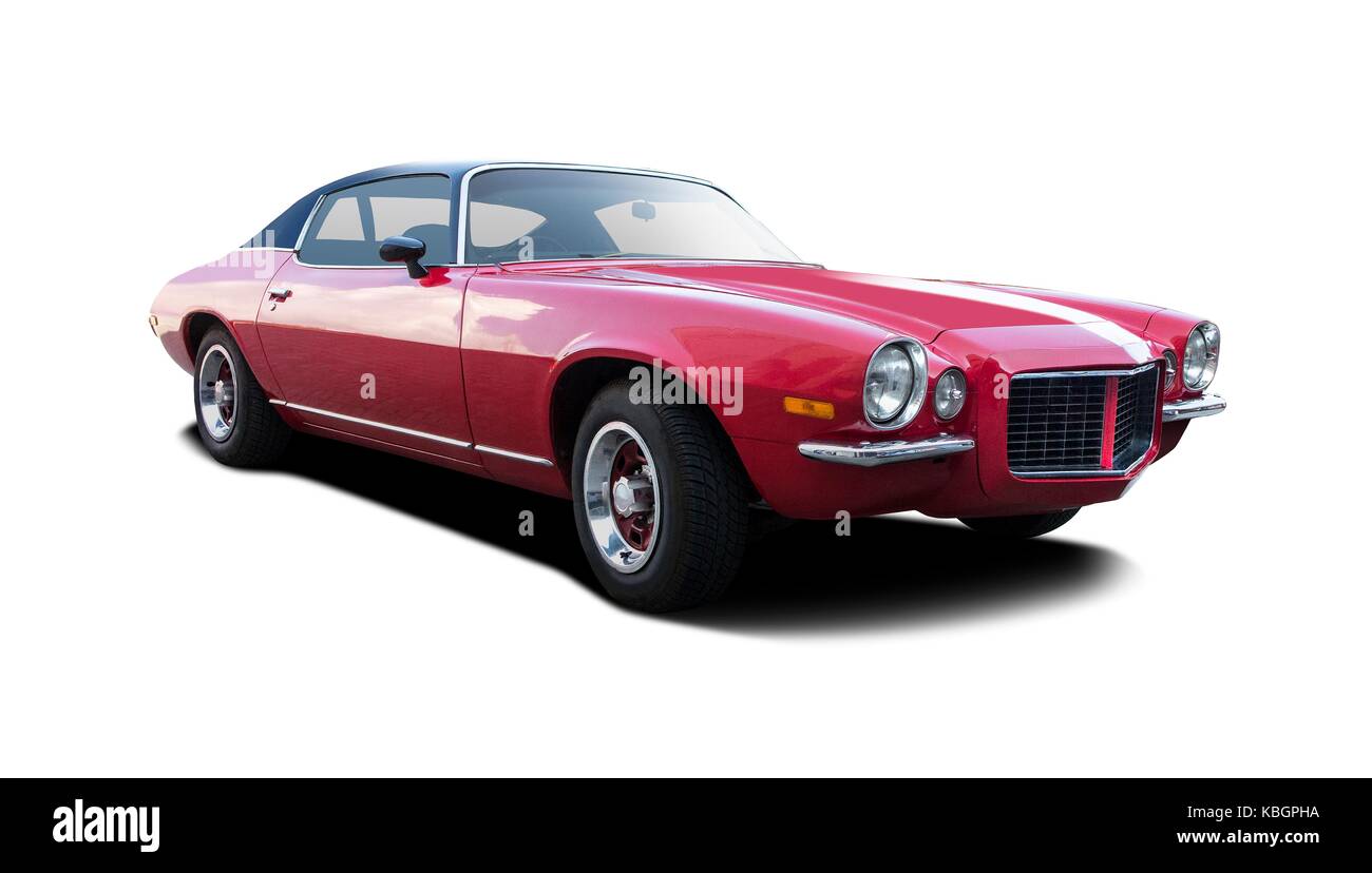 American muscle car isolated on white Stock Photo - Alamy