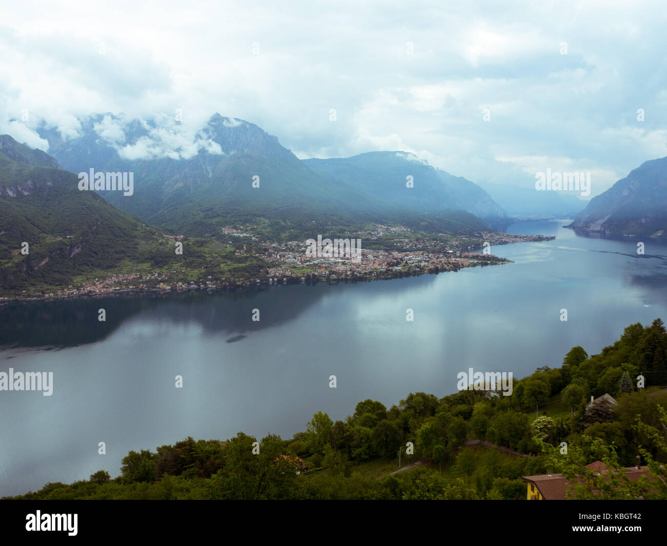 View above big beautiful lake, Como lake, Italy Stock Photo - Alamy