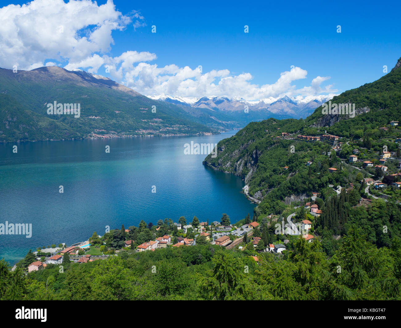 View above big beautiful lake, Como lake, Italy Stock Photo - Alamy