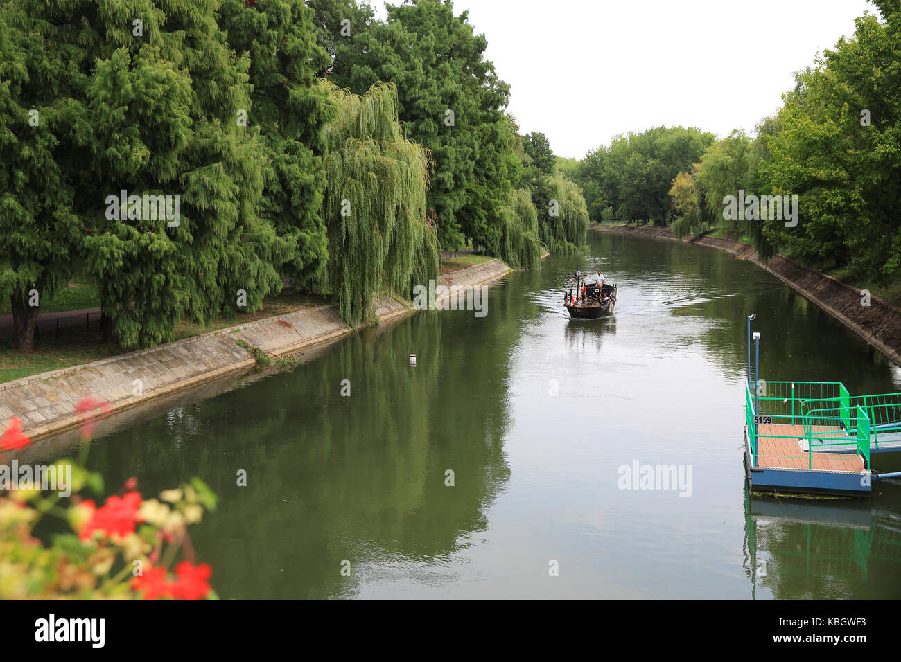 The Bega Canal, from the Michelangelo Bridge, in Timisoara, west ...