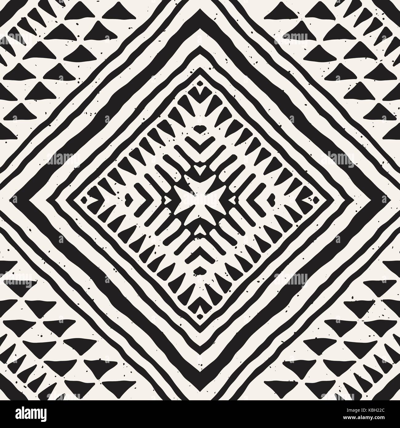 Hand drawn painted seamless pattern. Vector tribal design background ...