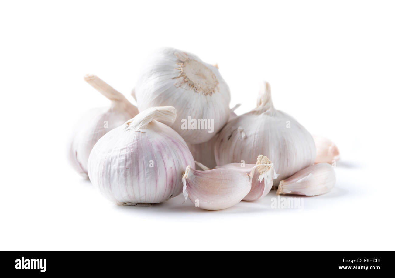 white garlic isolated on white background, Most ingredient for cook ...