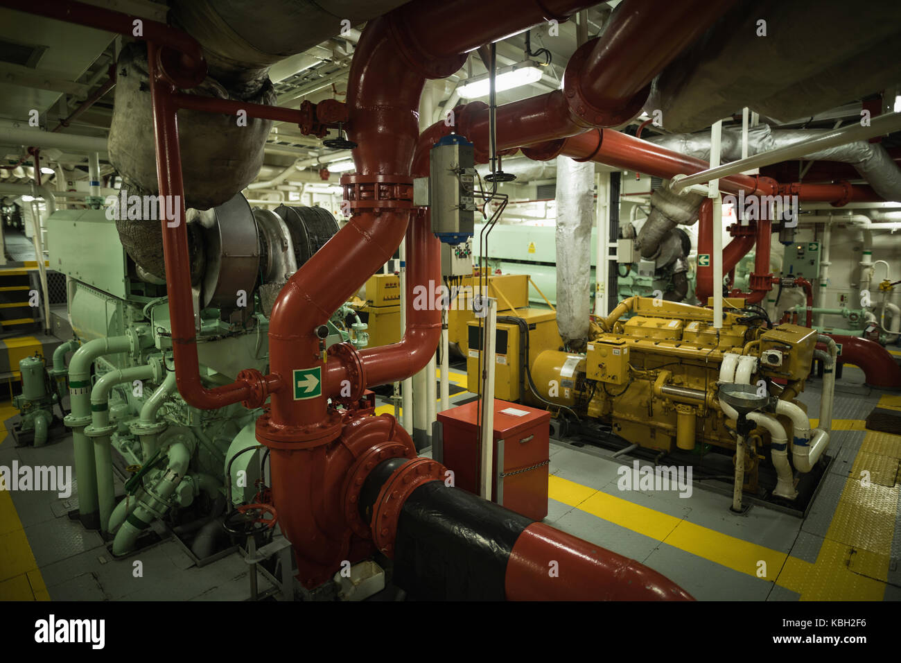 Interior of engine spaces in ship Stock Photo - Alamy