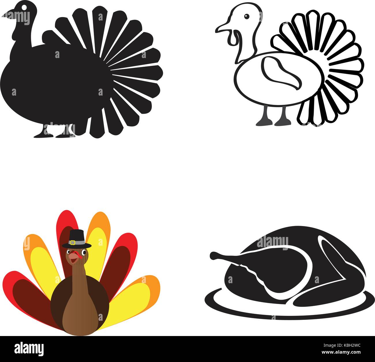 Set of turkey icons Stock Vector Image & Art - Alamy